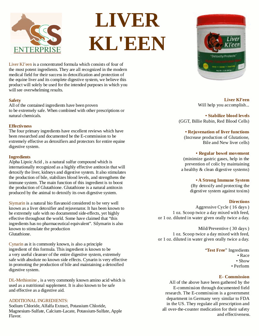 SSS Enterprise - Liver Kl'een - Home Page LiverKleen helps to detoxify ...